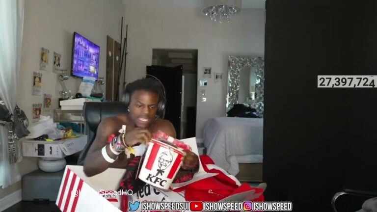 IShowSpeed Receives Lifetime Supply of KFC Chicken....................